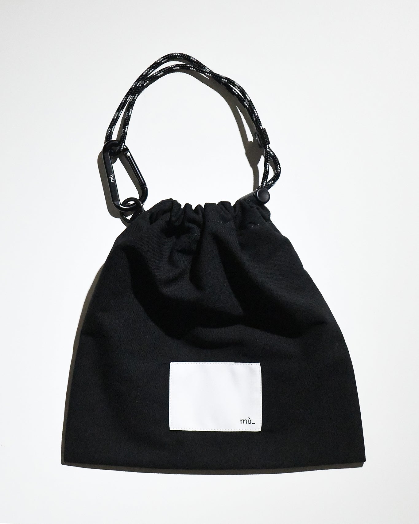 DRAWSTRING MINI BAG（ドローストリングミニバッグ） / BLACK – mù_